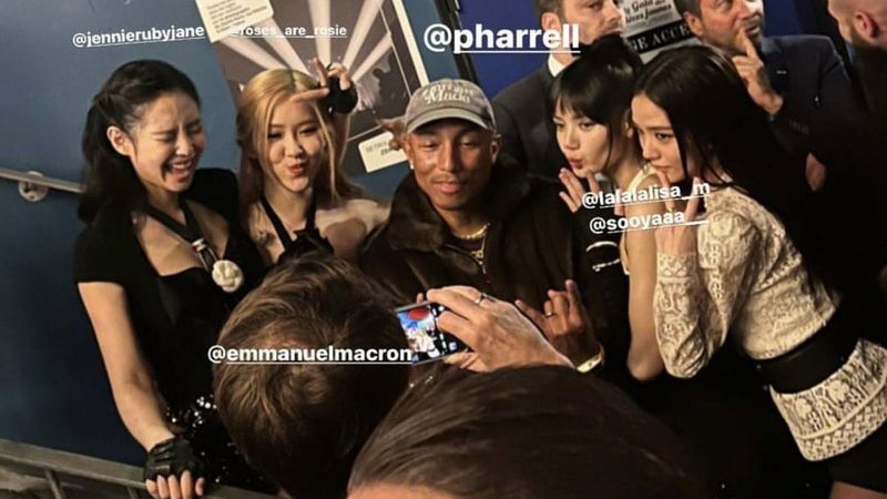 Bareng Pharrell Williams, BLACKPINK Difoto oleh Presiden Prancis Emmnuel Macron - ERA.ID