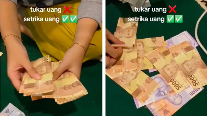 Susah Tukar Uang Baru di Bank? Simak Tutorial Setrika Uang biar ...