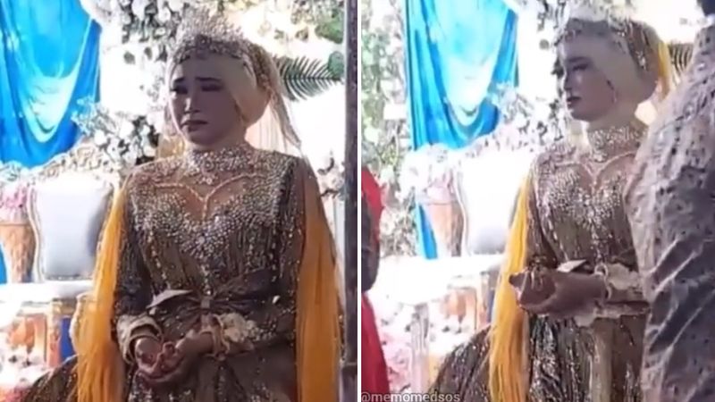 Viral! Bak Cerita di Senetron, Wanita Ini Menikah Sendirian, Mempelai Pria Kabur Jelang Akad ...