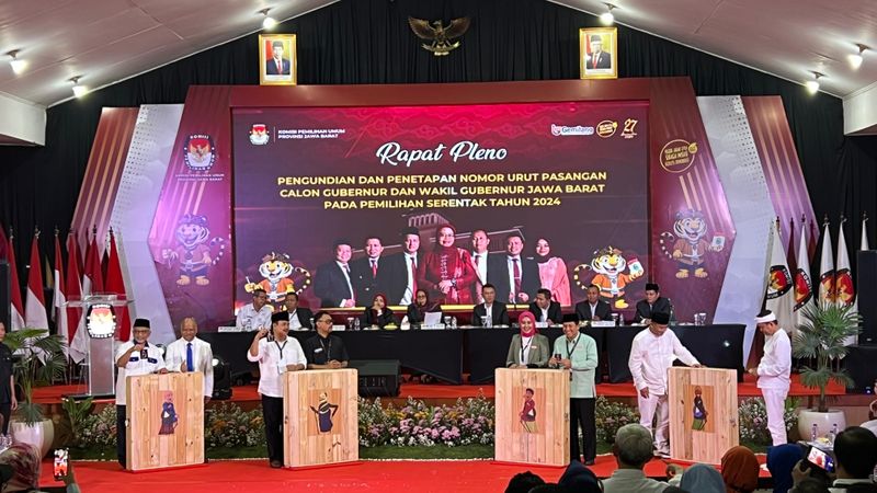 KPU Undi Nomor Urut Empat Paslon Pilgub Jabar, Ini Urutannya - ERA.ID