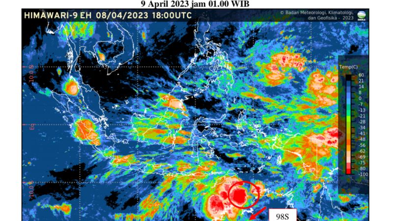 Bibit Siklon 98S Berpotensi Tumbuh Jadi Siklon Tropis, Pengaruhi Potensi Hujan Lebat hingga ...